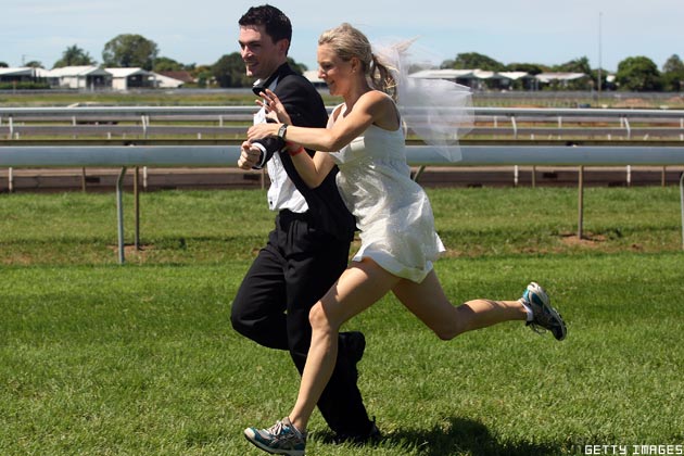 Pics: 100 brides chase a single male - News18