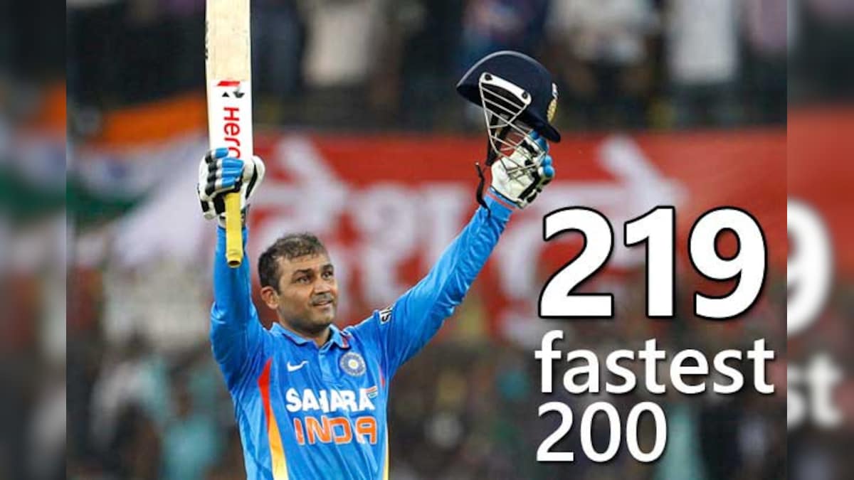Sehwag 219 is highest ODI score, fastest 200 - News18