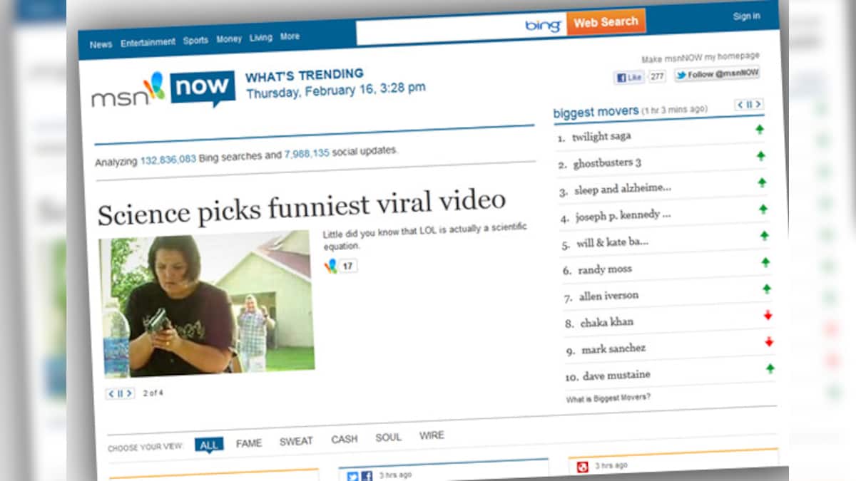 MSN adds new feature to take Internet's pulse - News18