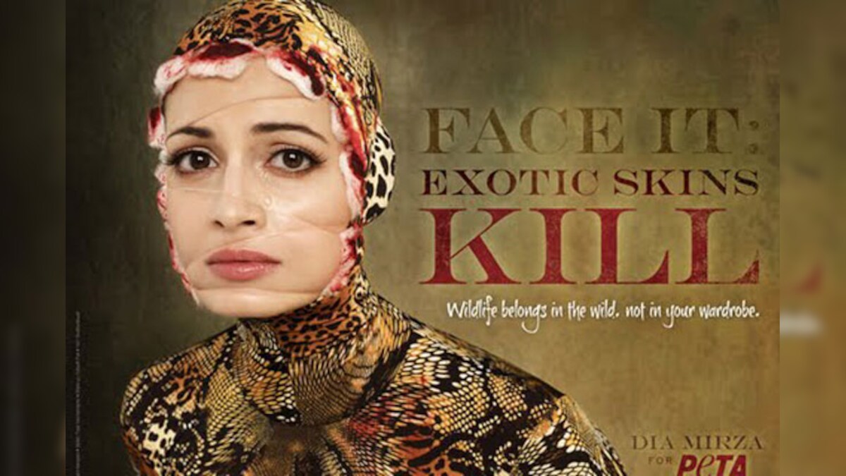Dia Mirza poses as a snake for PETA