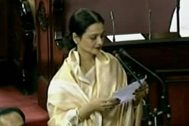 Rekha takes oath as Rajya Sabha member