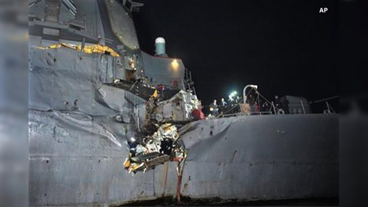 US Navy ship collides with oil tanker in Gulf - News18