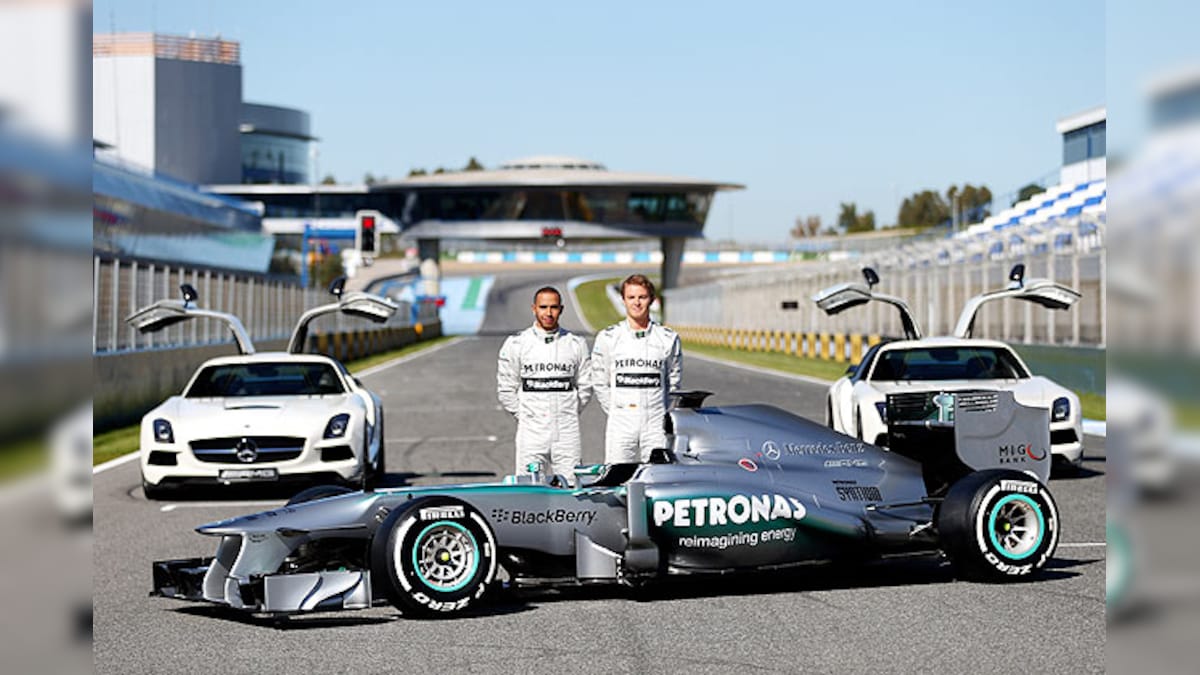 Lewis Hamilton unveils 2013 Mercedes car - News18