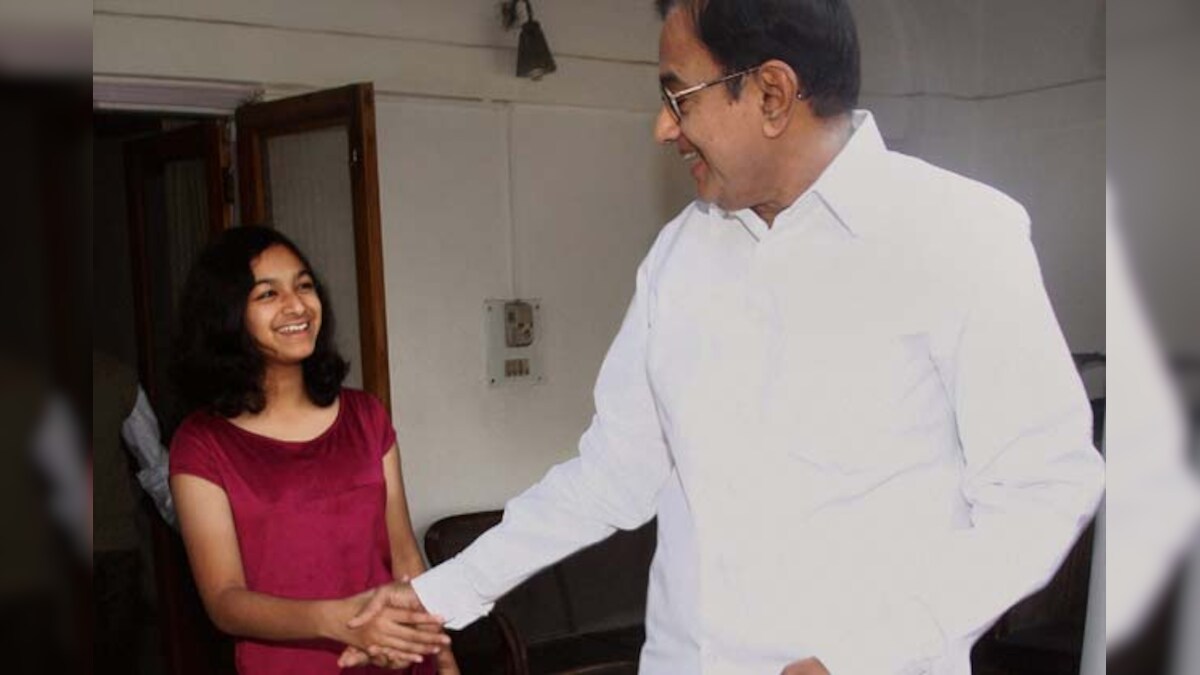 Snapshot: P Chidambaram with his grand daughter - News18