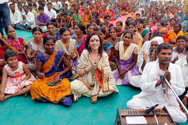 Snapshot: What is Nita Ambani doing in front of a village mud hut?