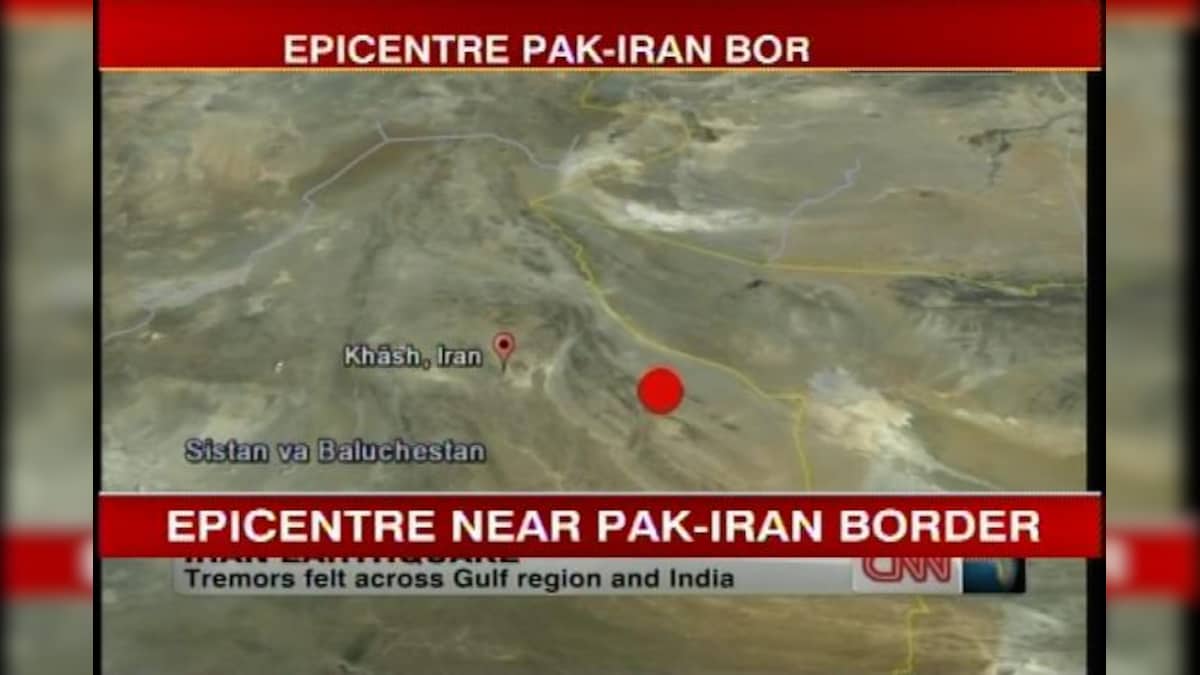 Map of quake epicentre at Iran-Pakistan border