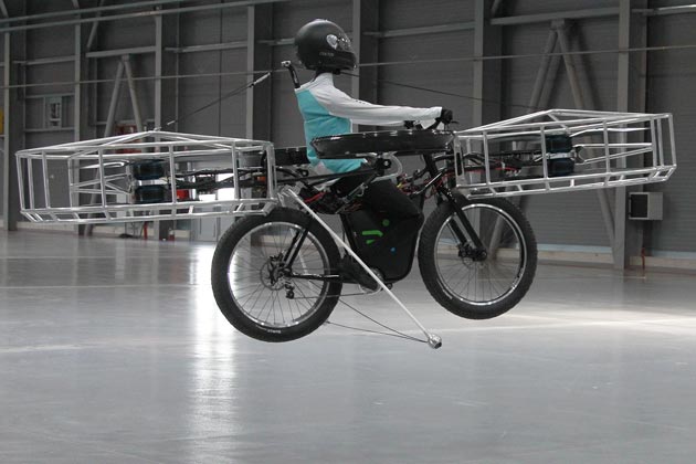Flying bicycle: A battery-powered bike that can fly