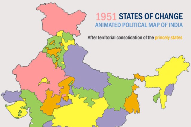 Changing states: An animated political map of the Republic of India ...