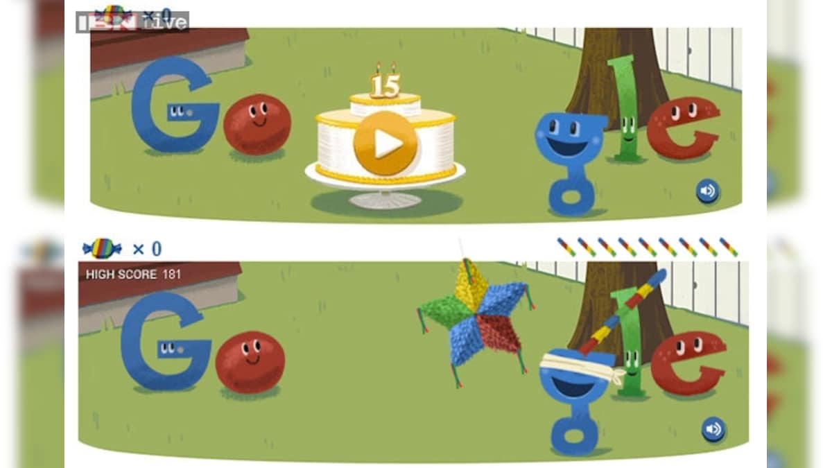 Google celebrates its 15th birthday with a playable pinata game doodle ...