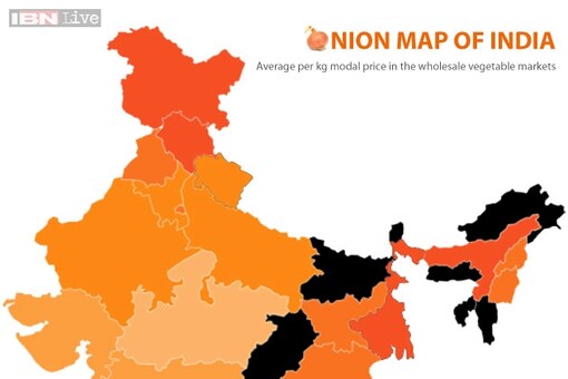 Onion map of India - News18