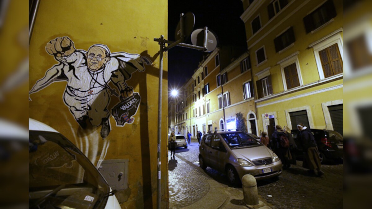 SuperPope graffiti of Francis sprouts up in Vatican - News18