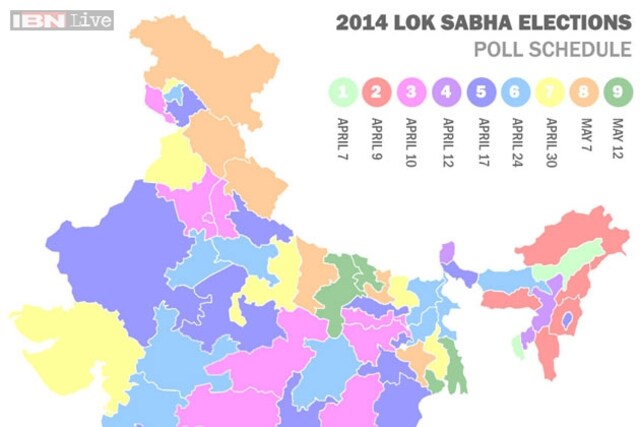 2014 Lok Sabha elections: Interactive map and poll schedule - News18