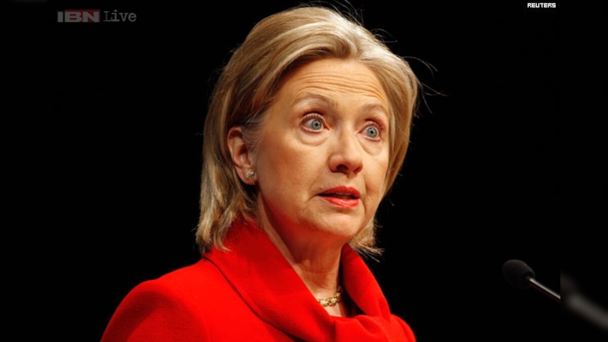 US: Shoe thrown at Hillary Clinton during speech - News18