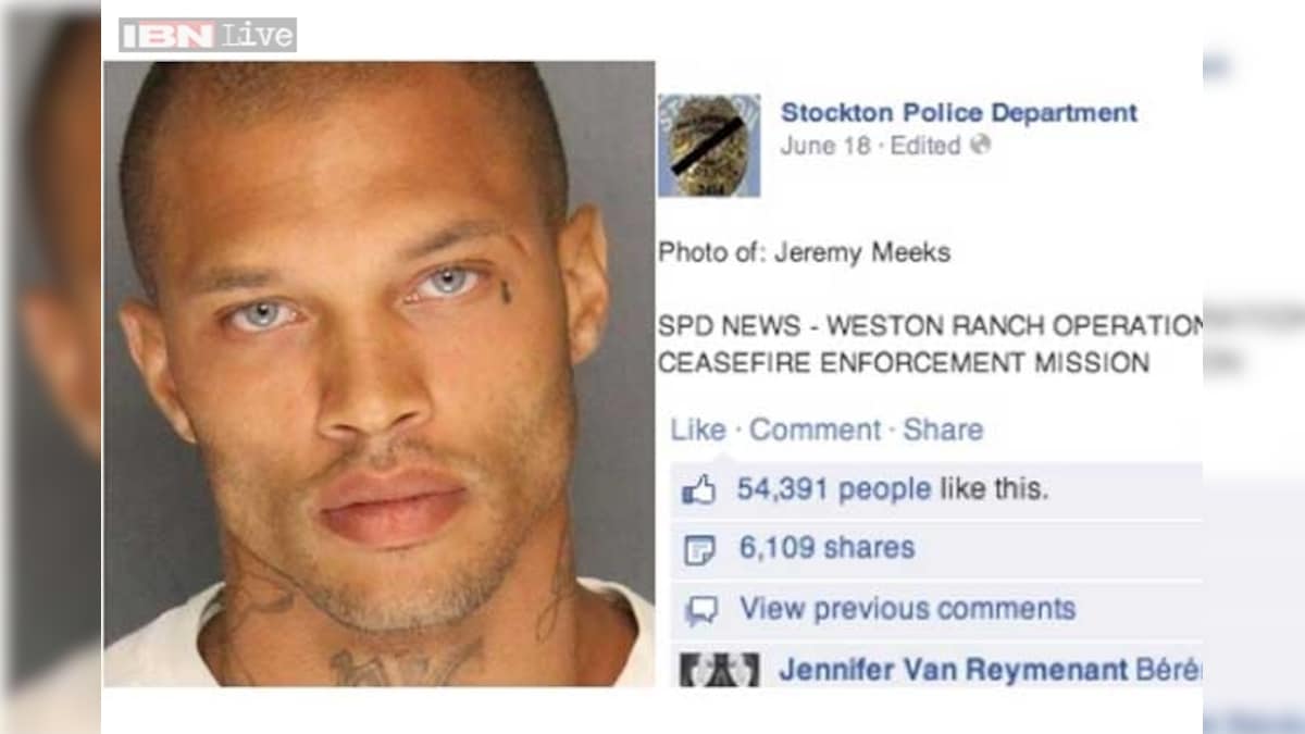 A handsome mug shot of a man arrested on felony weapons charges has ...