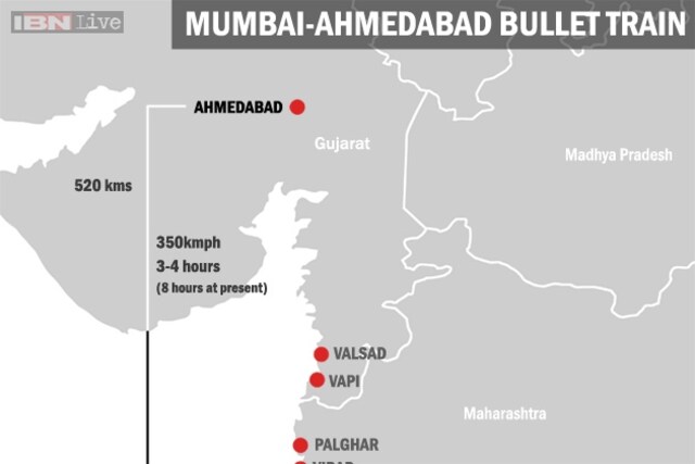 Map: Mumbai-Ahmedabad bullet train route - News18