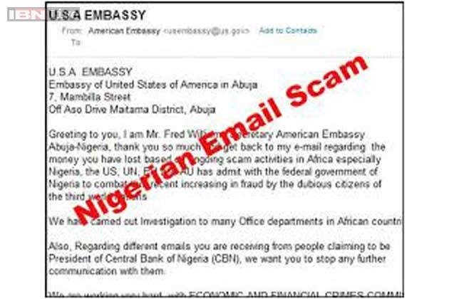 Marked an email as spam from an American who named you an heir in his ...