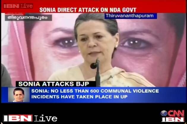 Communal violence incidents have risen after NDA came to power: Sonia ...