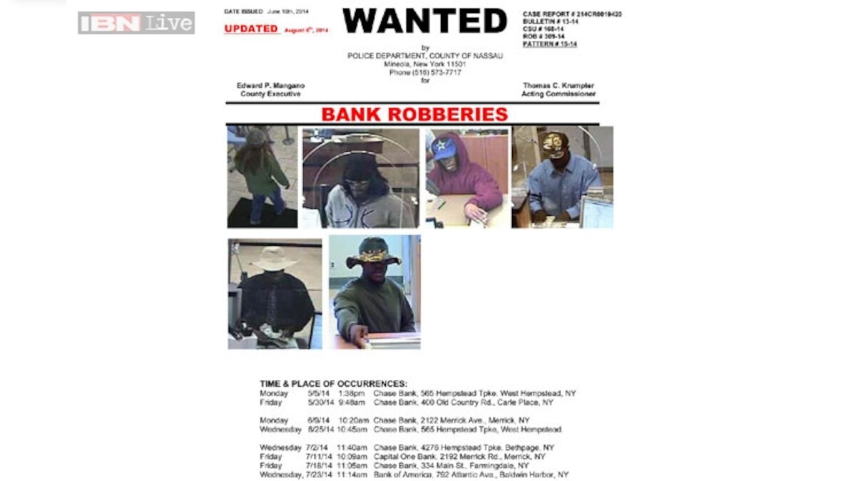 Wanted: Repeat bank robber with fondness for hats