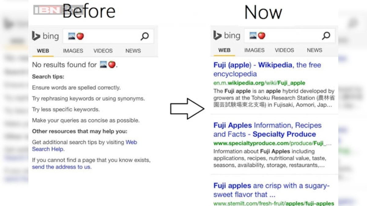 Microsoft's Bing now lets you search using emoji - News18
