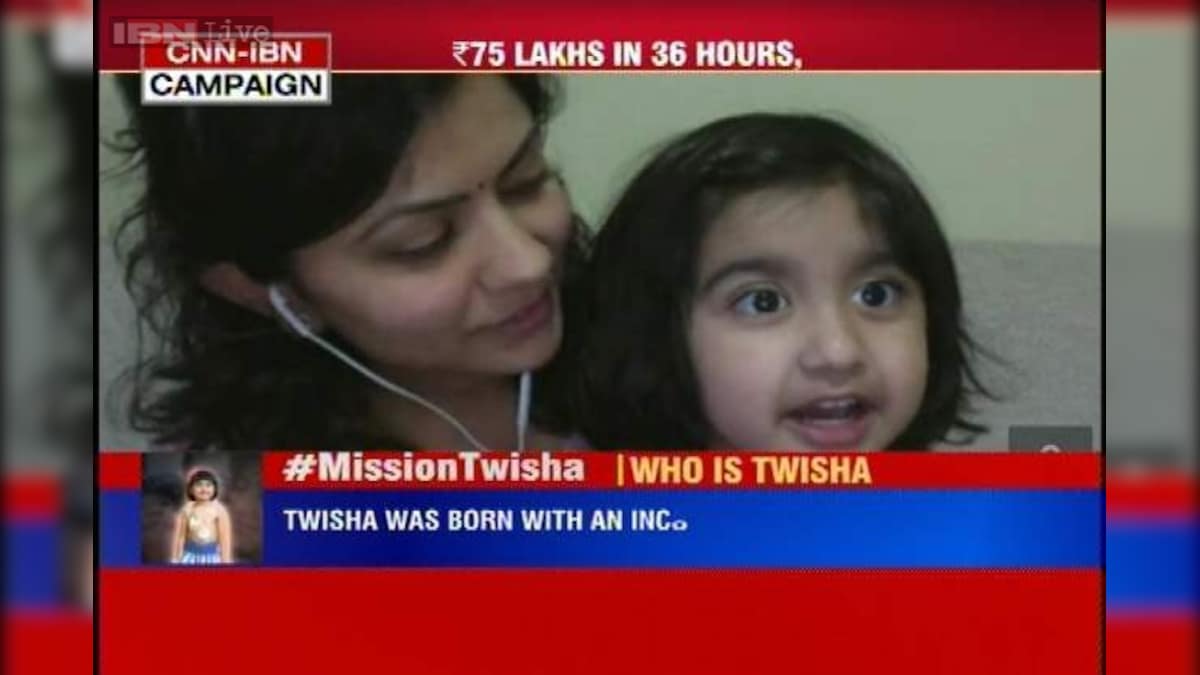 Mission Twisha: Help worth Rs 94 lakhs pours in for four-year-old - News18