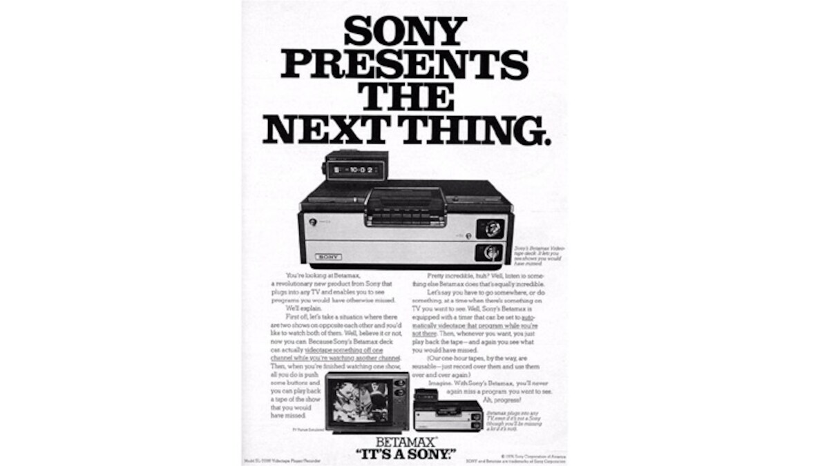 40 years ago, Sony introduced Betamax - 'The Next Thing'