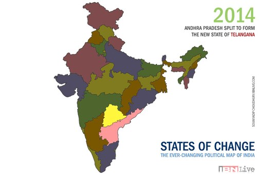 1 year of Telangana: How the map of India has evolved since 1951 - News18