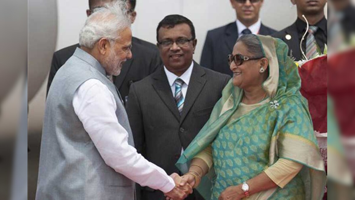 Prime Minister Narendra Modi gifts hand-woven tapestry to Sheikh Hasina