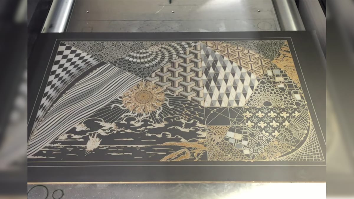 This laser can create modern art in about 2 minutes and it is ...