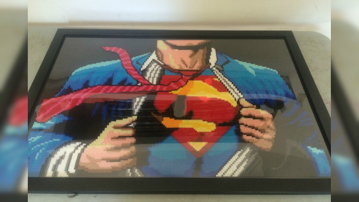 This man makes amazing comic book portraits with thousands of beads ...