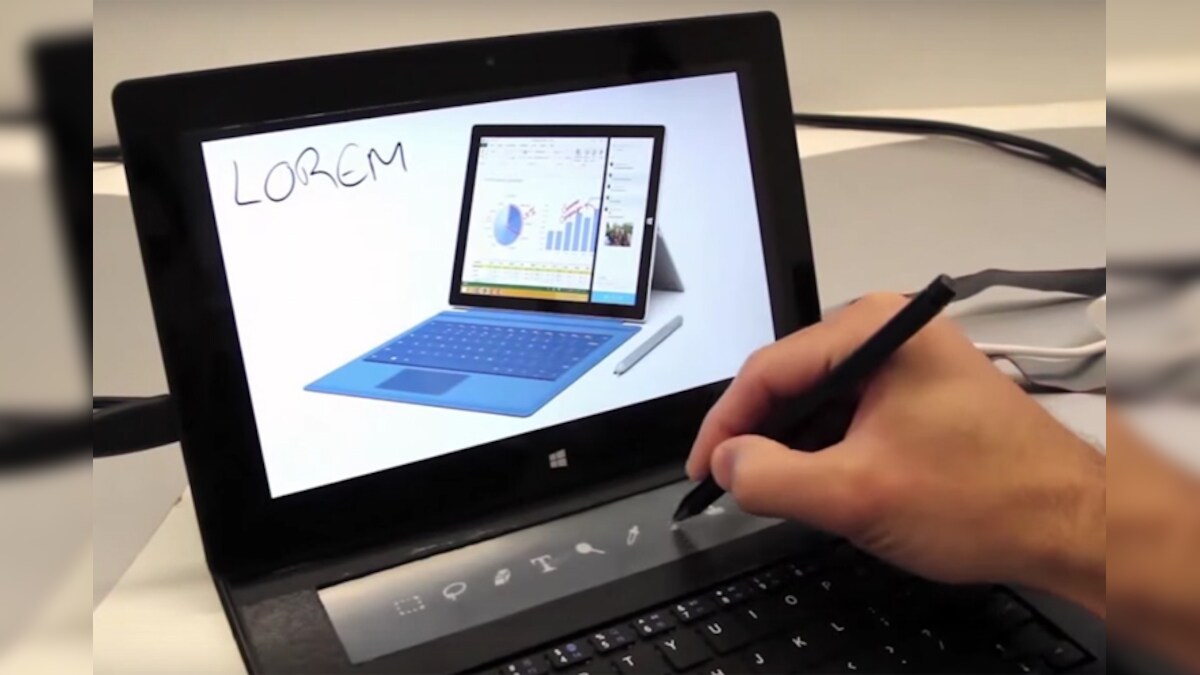 Microsoft clever keyboard design can make your tablet's screen bigger