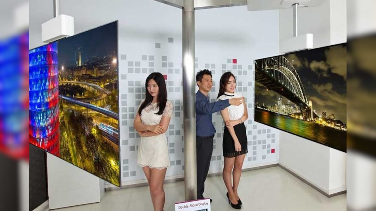 LG shows off double-sided OLED TV that lets you watch shows on either ...