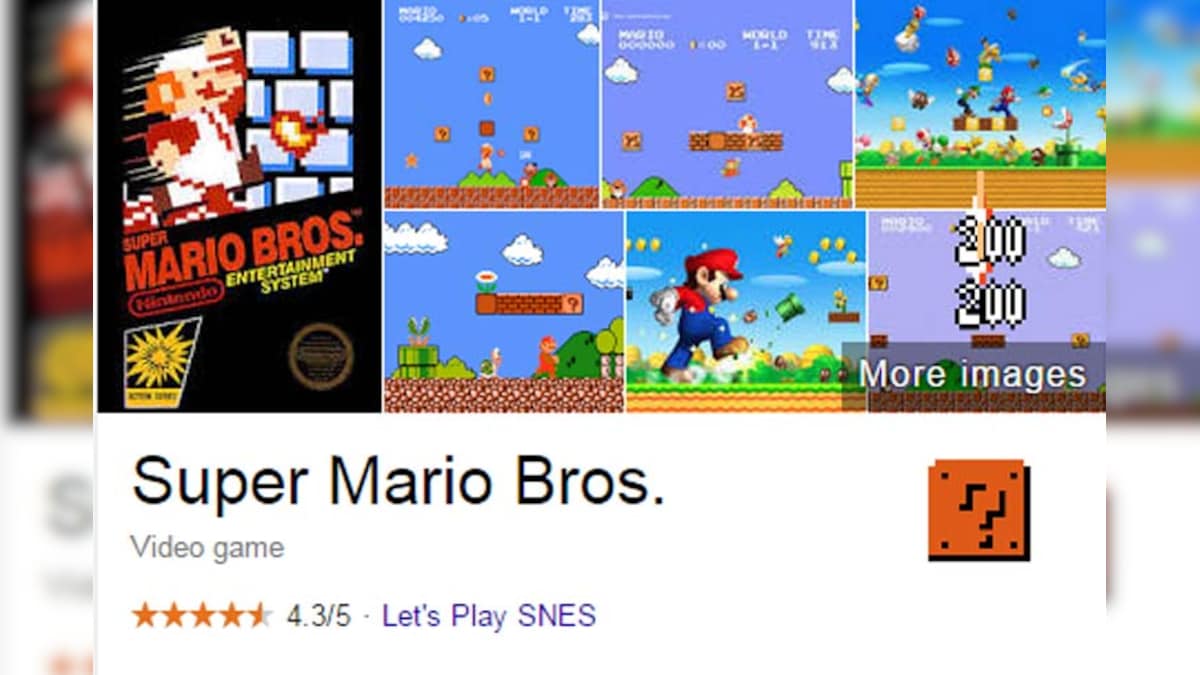 Google for 'Super Mario Bros,' there's an Easter Egg waiting - News18