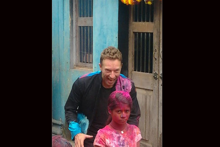 Coldplay celebrates Holi in Mumbai while filming their new music video