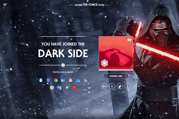 Google awakens the force with Star Wars themed apps, Easter Eggs