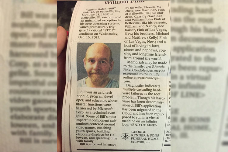 Microsoft's technical evangelist Bill Fink gets a perfect tech-themed ...