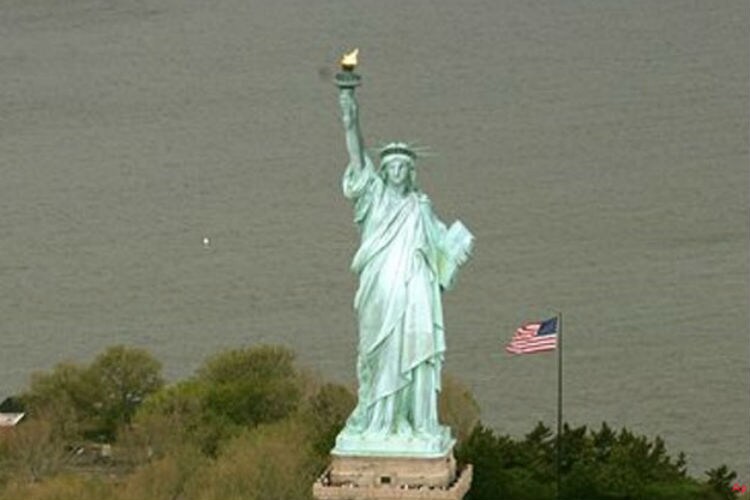 Statue of Liberty, a symbol of democracy and freedom, inspired by an ...