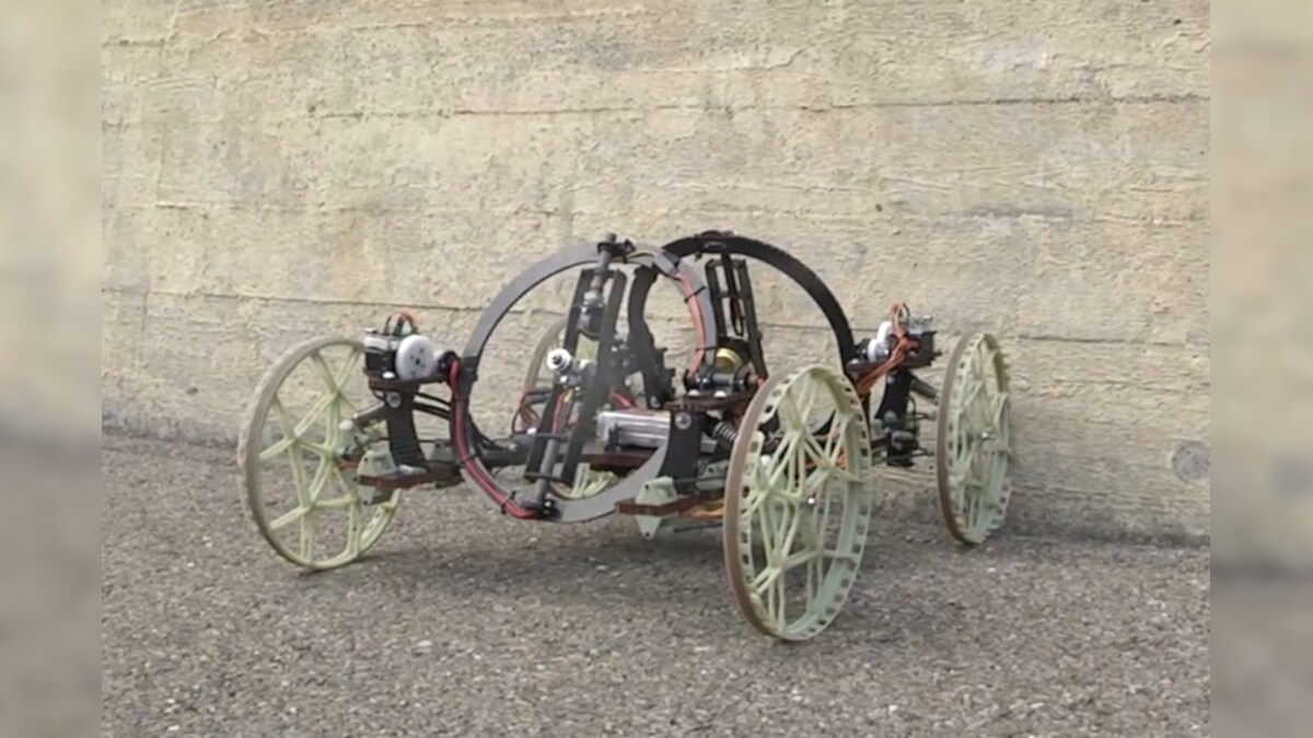 This light-weight, remote-controlled robot can climb up walls