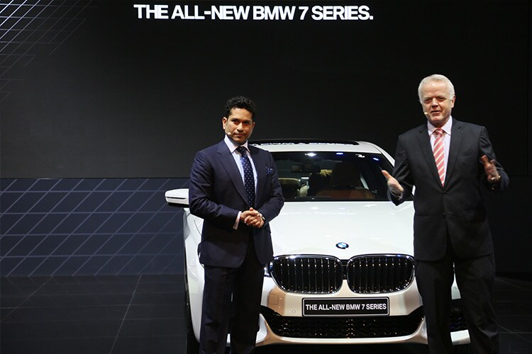 Sachin Tendulkar launches the all-new BMW7 Series at Auto Expo 2016 ...
