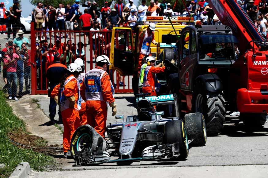 Lewis Hamilton, Nico Rosberg Crash Out of Spanish Grand Prix