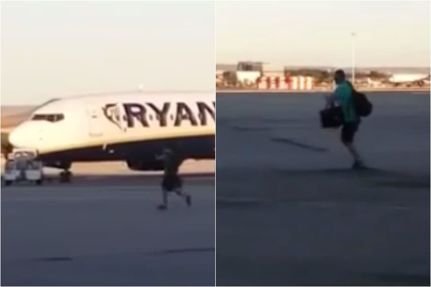 Hoping To Catch His Flight, Man Chases Airplane On Runway Of Madrid Airport
