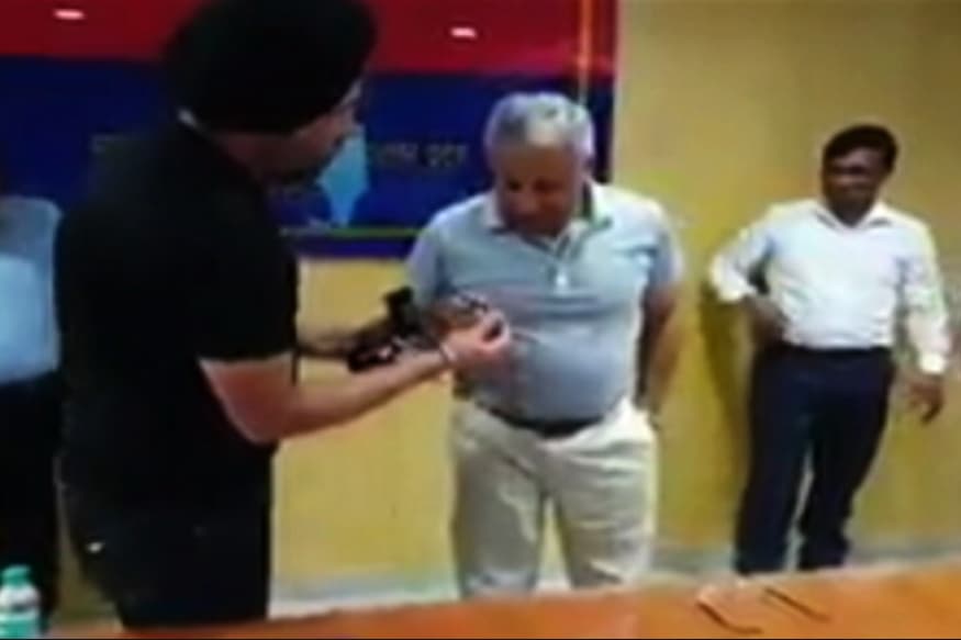 UP DGP Javeed Ahmad Tests Taser Gun On Himself, Video Goes Viral