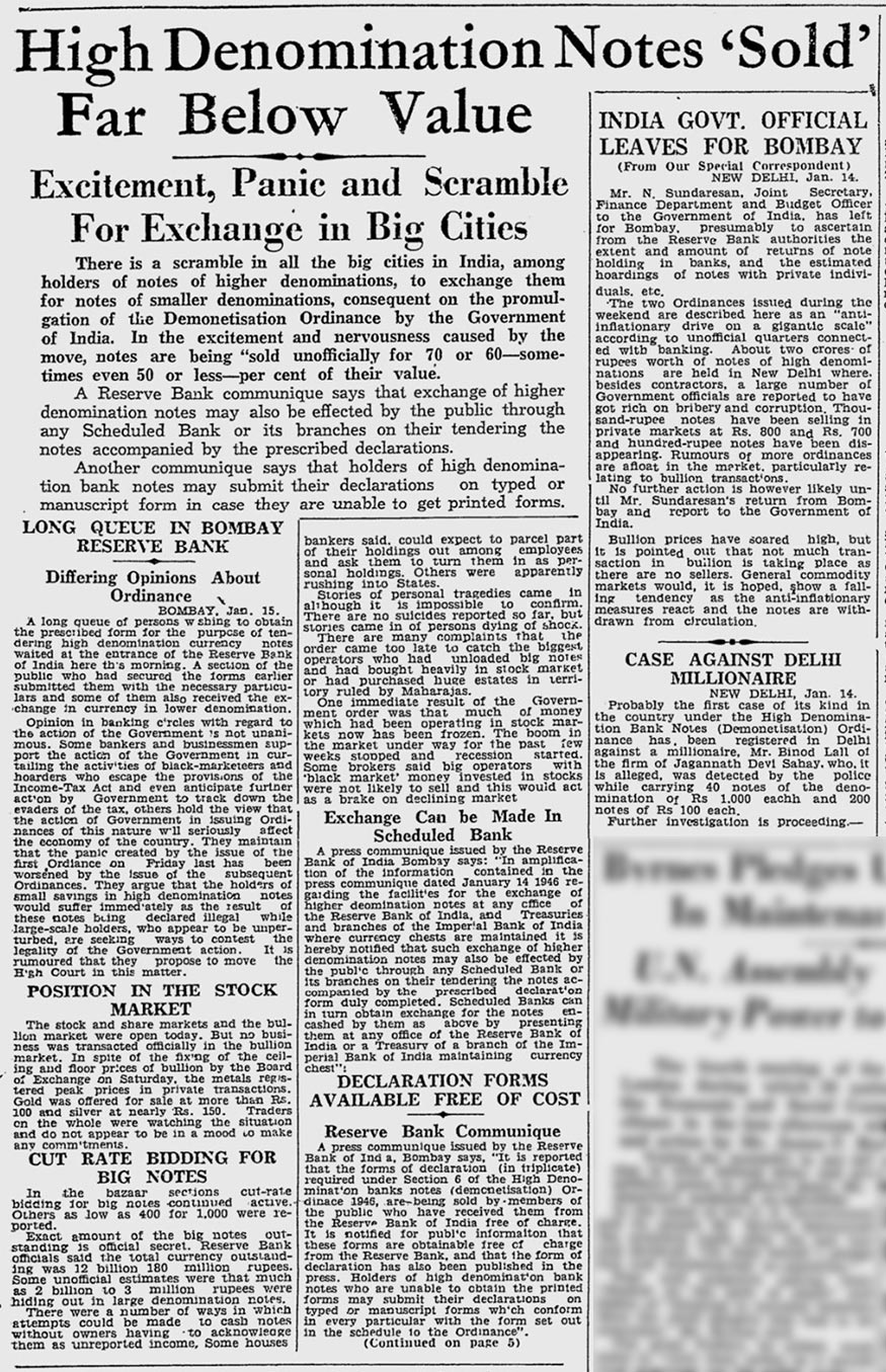 Demonetisation: Newspapers From 1946 Tell a Story Similar to 2016