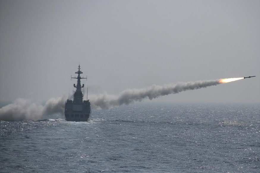 Pakistan Navy Carries out Live Missile Firing in Arabian Sea