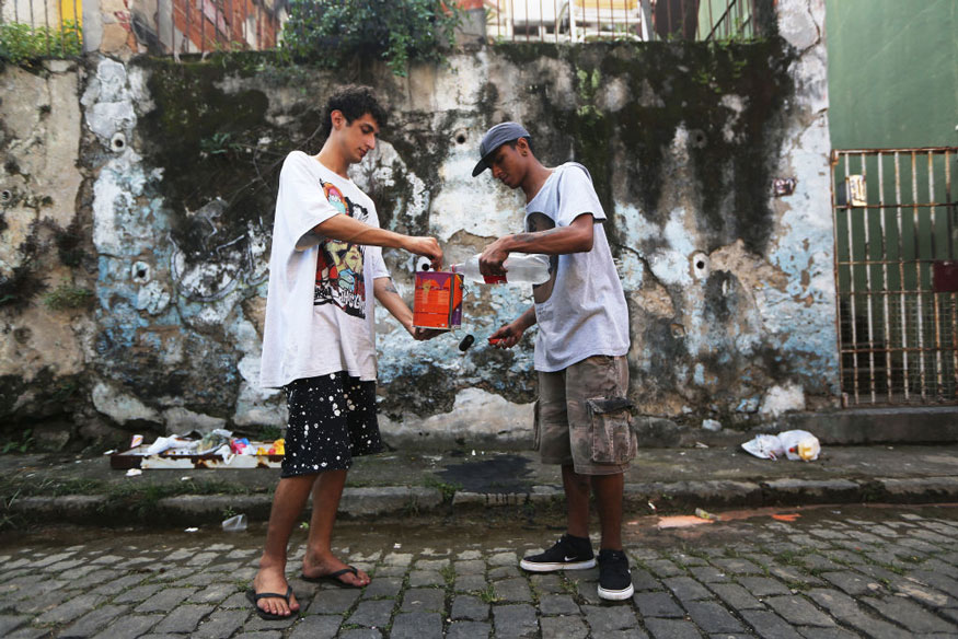 Street Artists create open air graffiti gallery in Rio's oldest favela