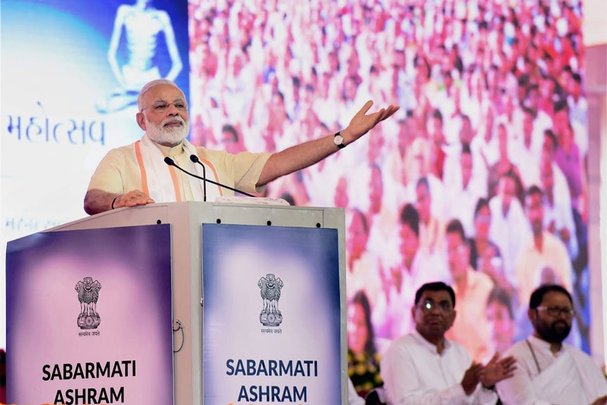 Narendra Modi at Sabarmati Ashram centenary celebrations - News18