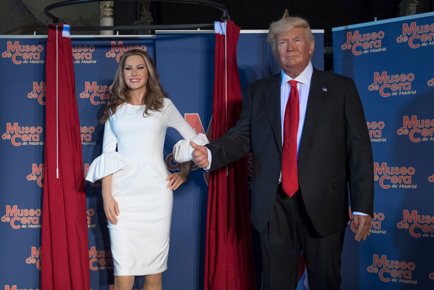 Melania trump's wax figure unveiled in Madrid - News18