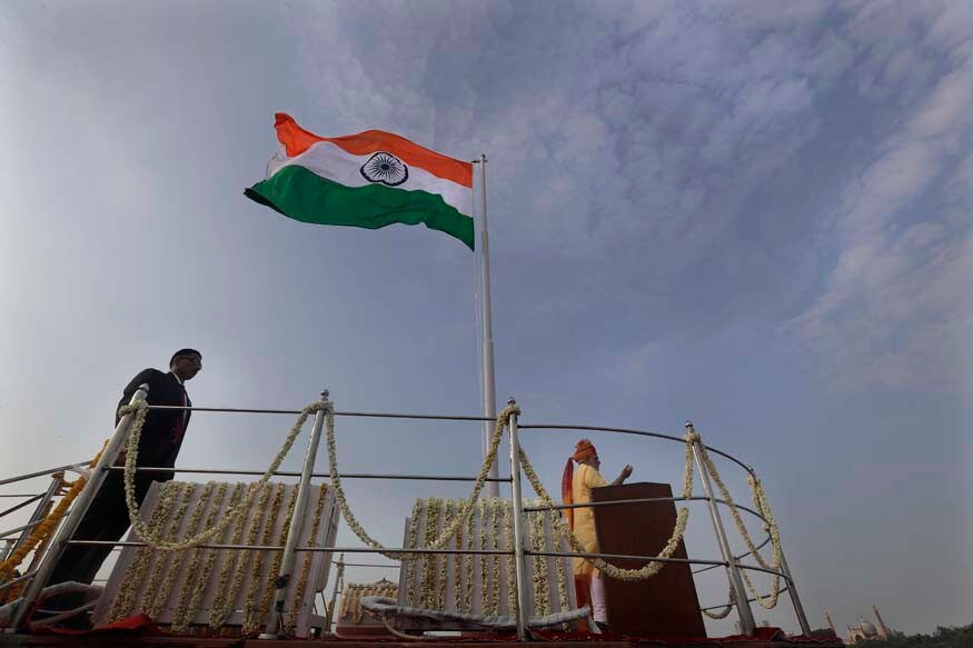 Kite Lands Below Red Fort Podium During PM Modi's Address