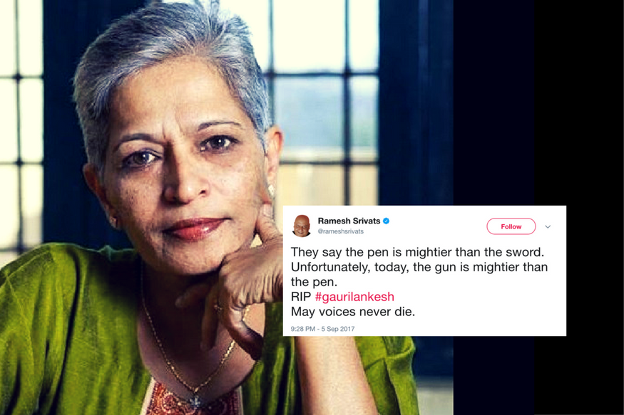 Twitter Erupts With Grief and Anger as Journalist Gauri Lankesh is Shot ...