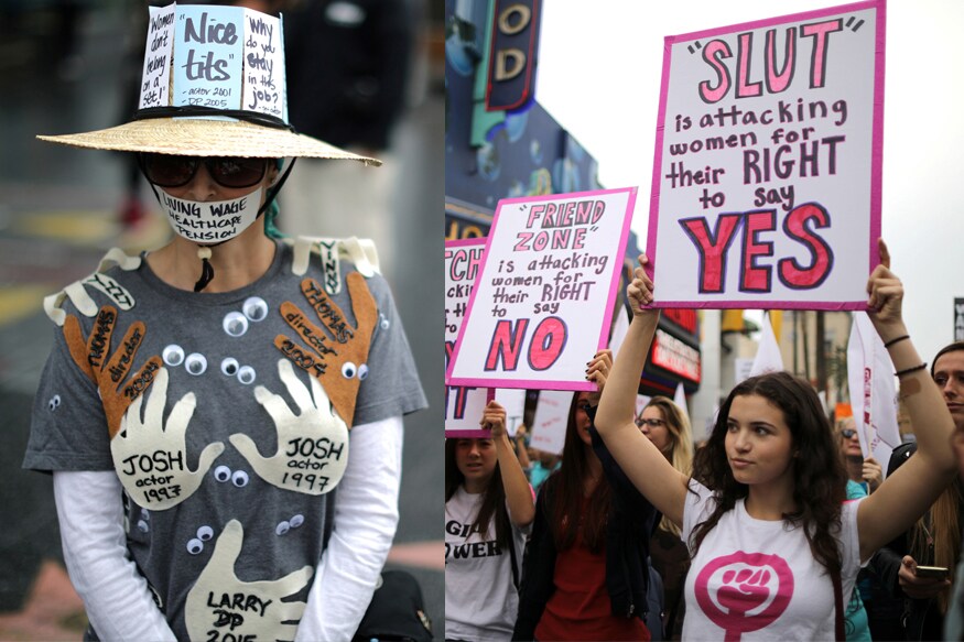 #MeToo March in Hollywood: People Support Assault Victims - News18