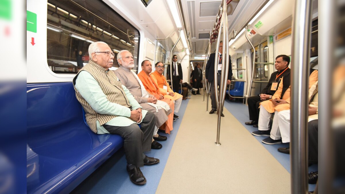 PM Modi Launches Delhi Metro's Magenta Line, Takes Ride With Yogi